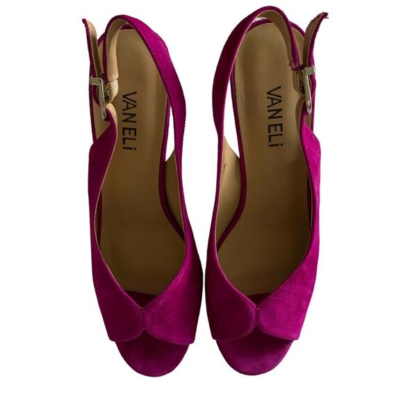 Vaneli | Shoes | Vaneli Womens Fuchsia Suede Strap Pump Mother Pearl ...